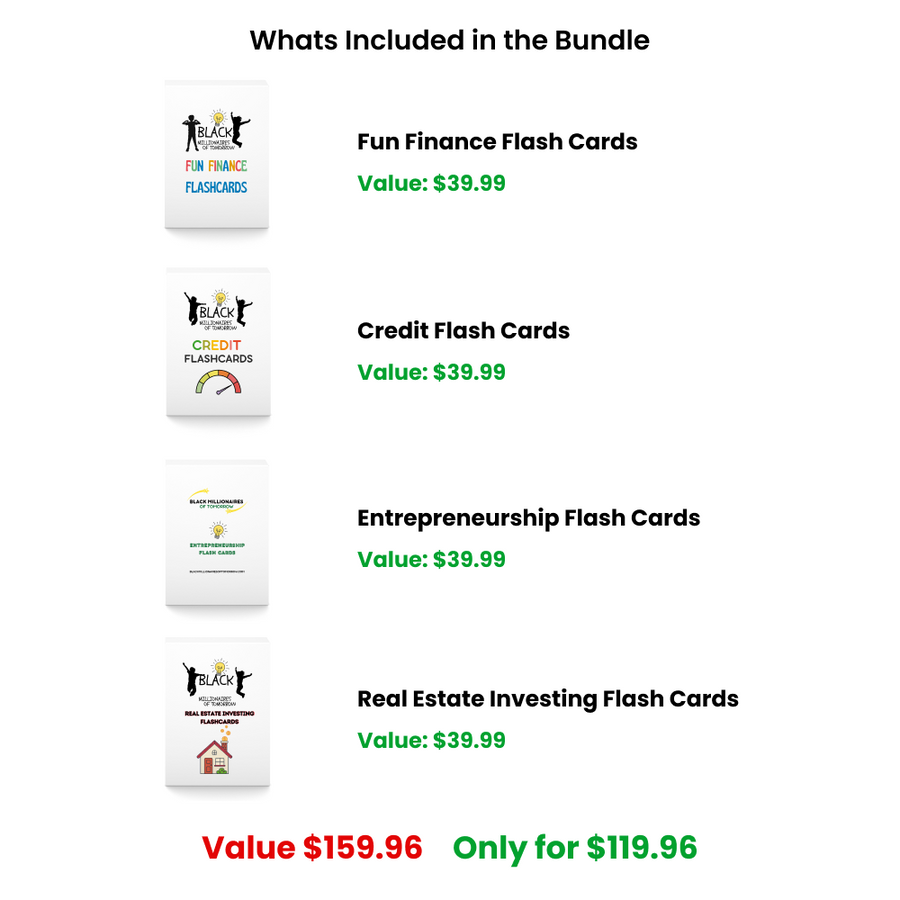 Black Millionaires of Tomorrow - Ultimate Flash Card Bundle - 4 Pack ...